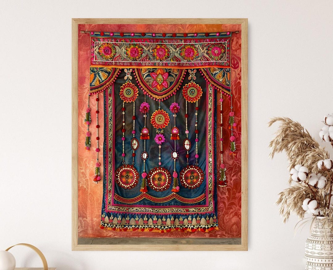 Indian Toran Art Print, Vibrant Wall Décor, Traditional Indian Door ...