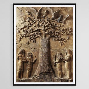 Mesopotamian Tree of Life Art Print, Mythical Creatures and Deities - Etsy
