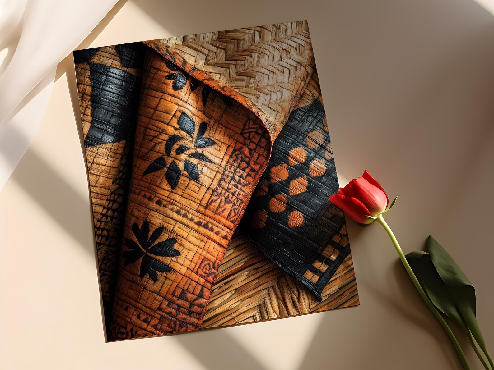 Polynesian Tongan Ngatu Tapa Cloth Corners Fine Art Print - Etsy