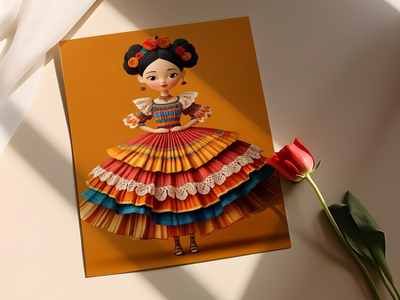 Colombian Doll Art Print, Traditional Cumbia Dress, - Etsy