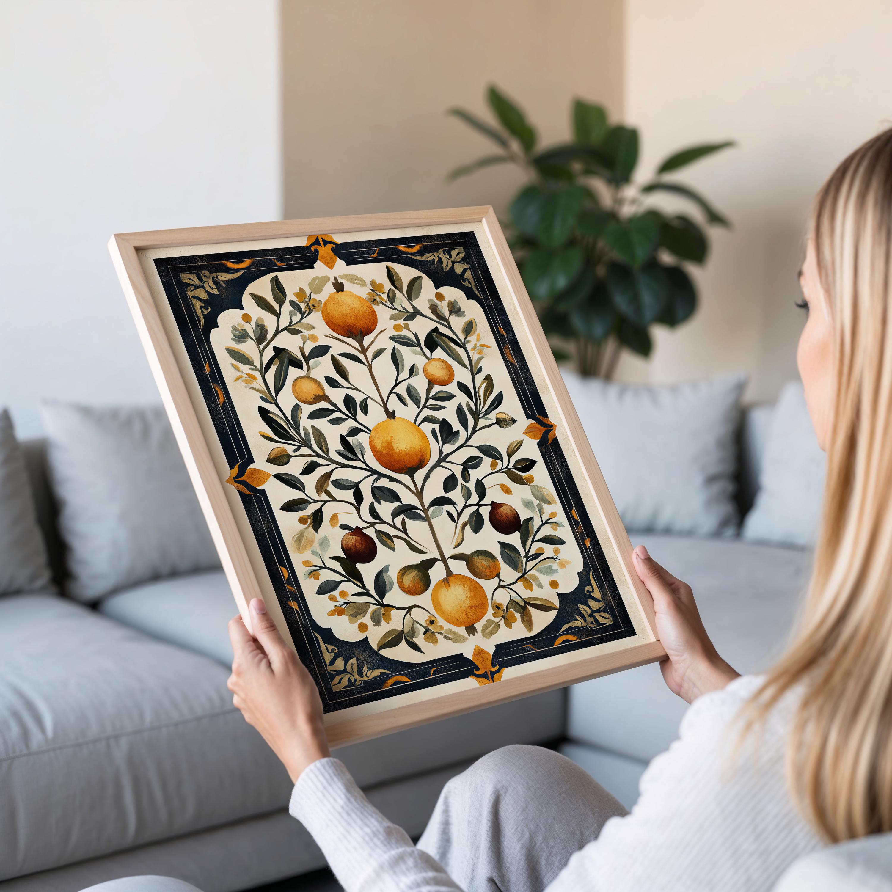Lebanese Tile Pattern Illustration, Vintage Kitchen Art Print ...