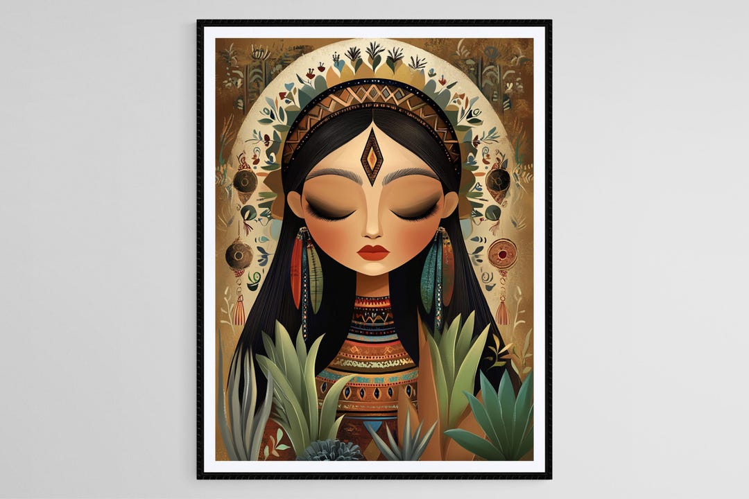 Mayahuel Art Print, Aztec Goddess of Maguey and Fertility - Etsy