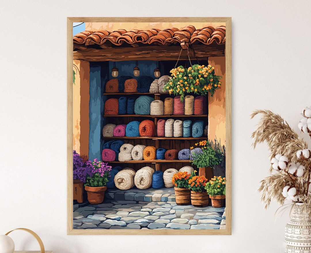 Antigua Guatemala Wool Corner Poster, Alpaca Yarn Bundles Fine Print ...