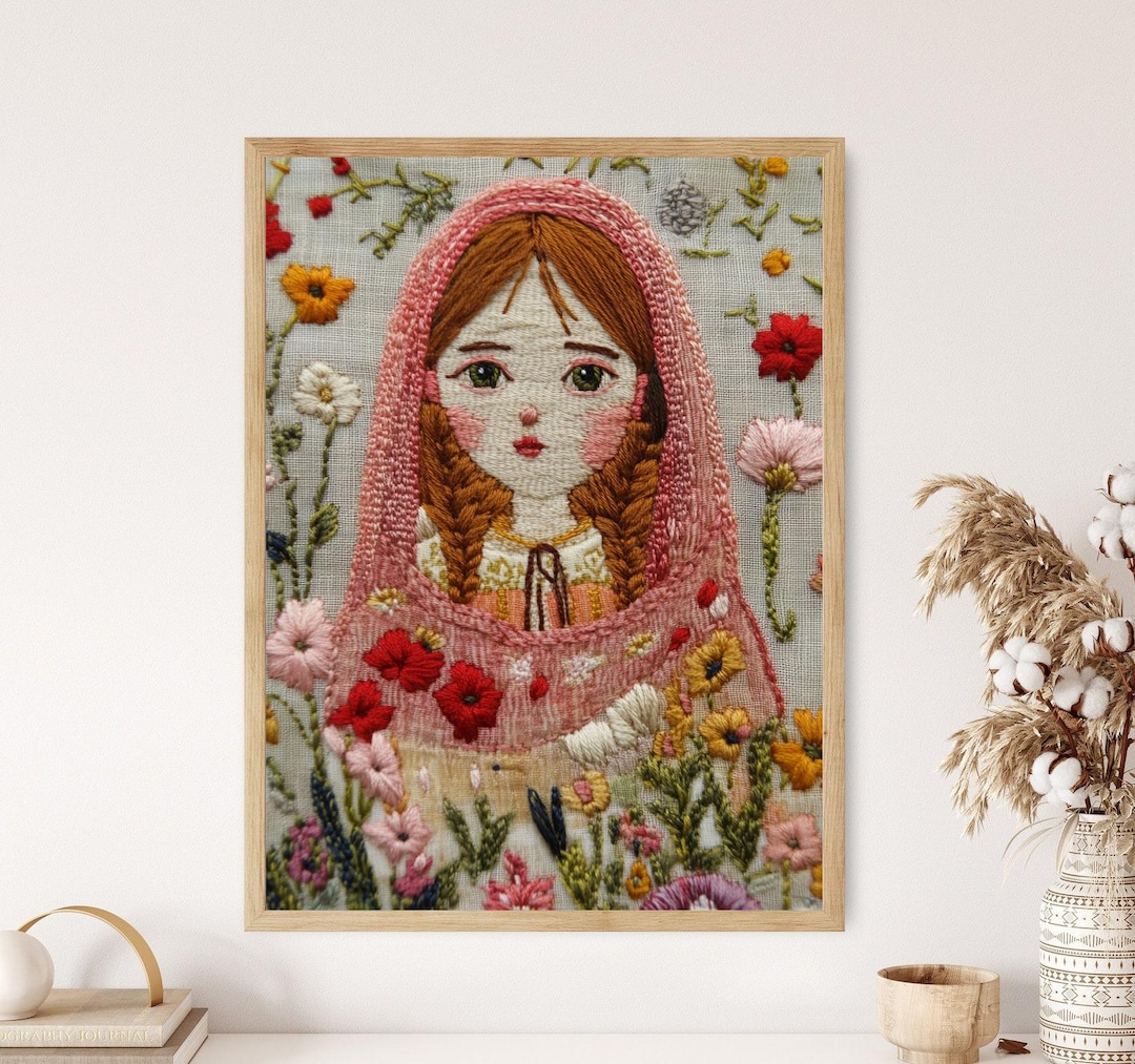 Serbian Embroidery Art Print, Balkan Folklore Wall Decor, Cultural ...