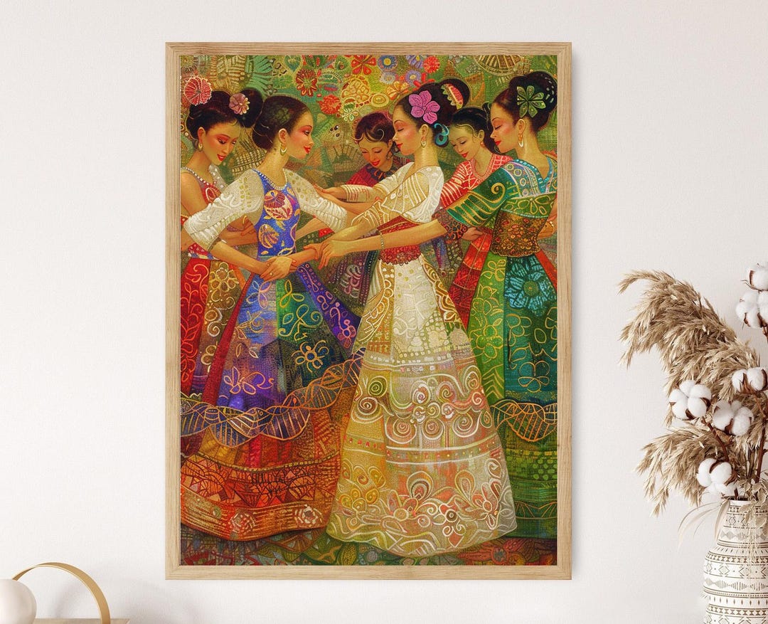 Filipino Pangalay Dance Print: Vibrant Philippines Cultural Art - Etsy