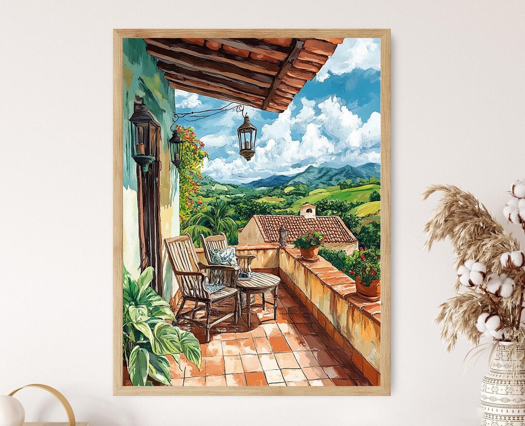 Trinidad and Tobago Rooftop Patio Art Print, Rustic Caribbean Poster - Etsy