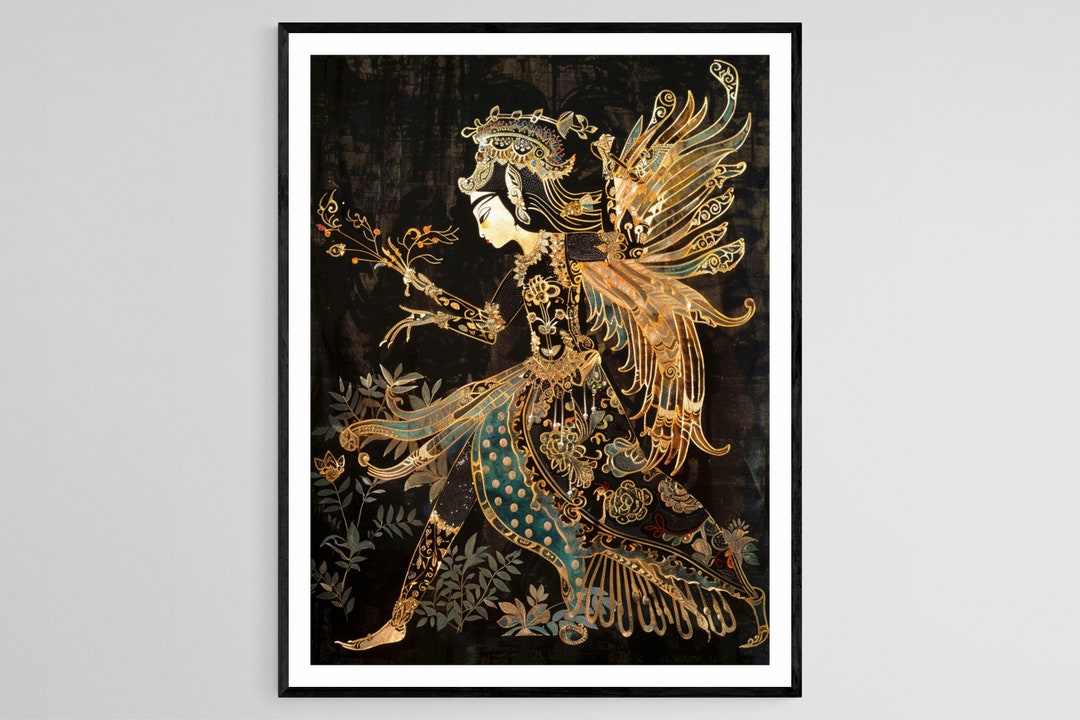 Wayang Kulit Art Print, Traditional Indonesian Shadow Puppet Wall Art ...