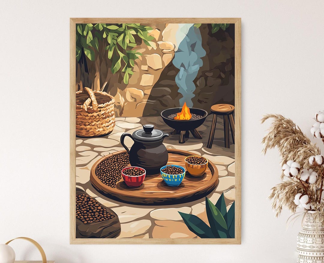 Ethiopian Rustic Kitchen Art Print, Traditional Coffee Ceremony ...