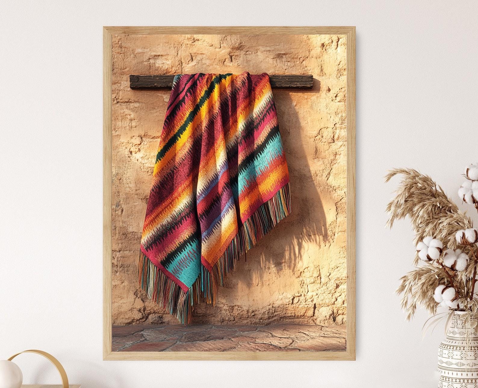 Serape Mexicano Print, Vibrant Cultural Wall Art, Adobe Decoración - Etsy