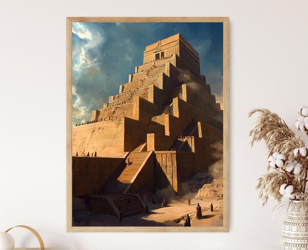 Mesopotamian Ziggurat Art Print, Stepped Terraces and Temple - Etsy