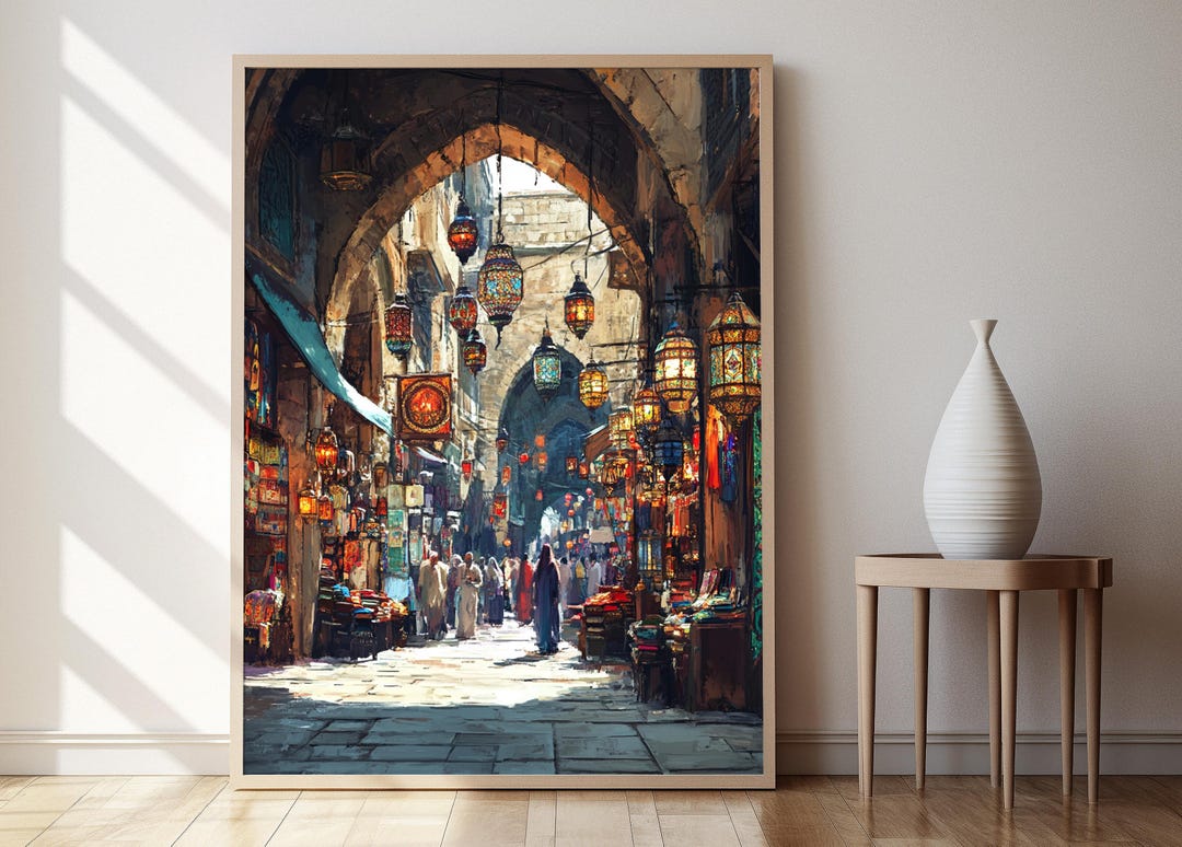 Damascus Souk Al-hamidiyah Art Print, Syrian Marketplace Decor Poster ...