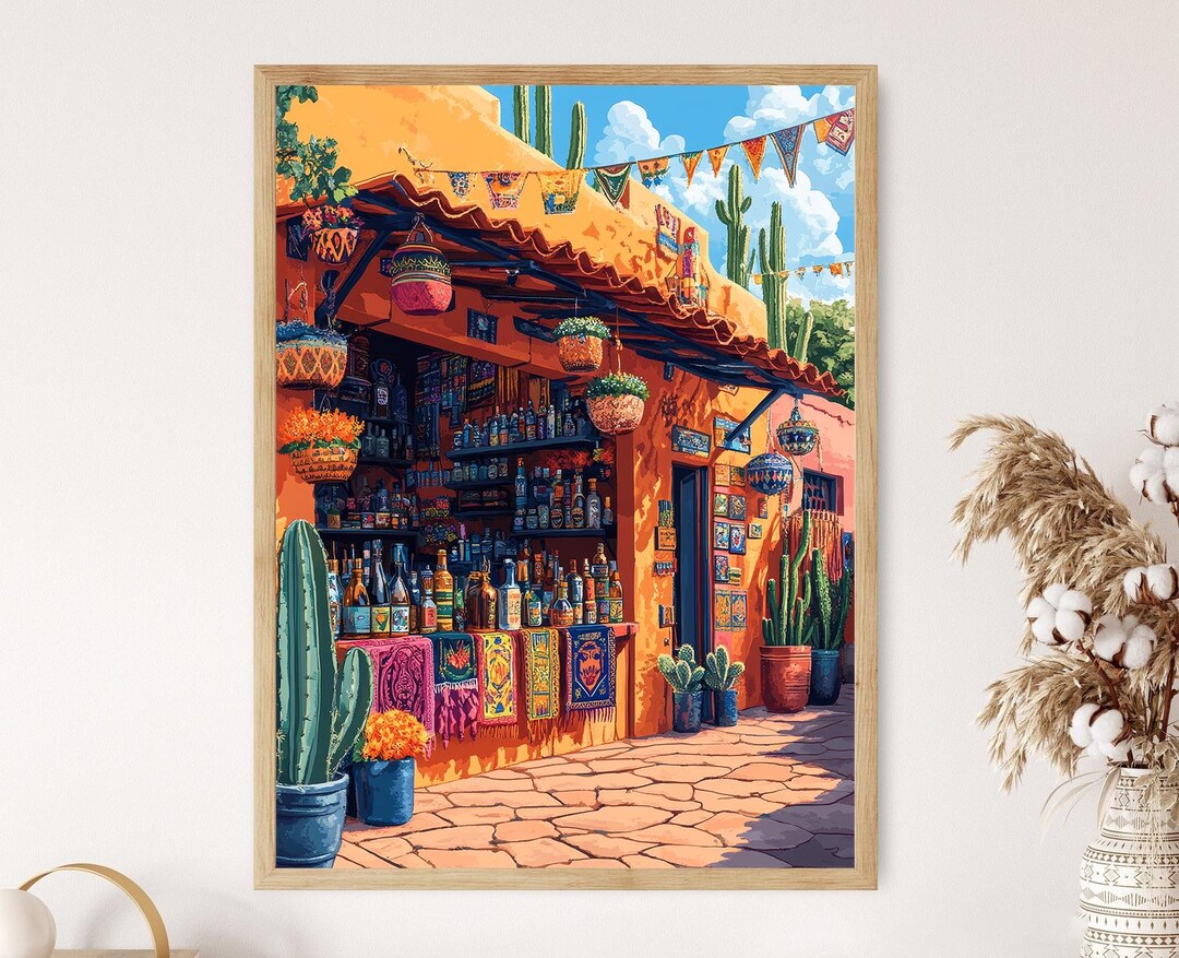 Decor Tequila Y Table Runner Art Print, Mexican Souvenir Stall Poster ...