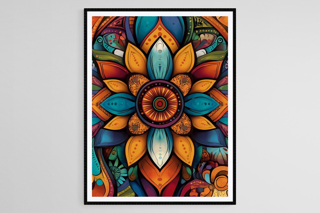 Mandala Patterns, Indian Spiritual Art Print, Traditional Patterns and ...