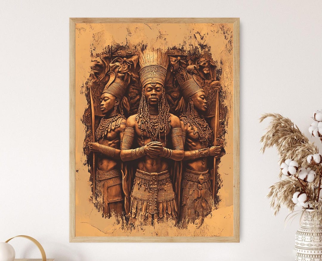 Benin Bronze Art Print, Nigerian Heritage Decor, Ancient African ...
