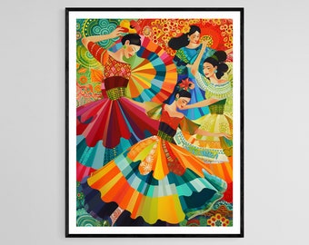Jota Manilena Dance Print Vibrant Filipino Dance Celebration Painting Phillipines Cultural Decor Perfect Gift for Dance Lovers Etsy