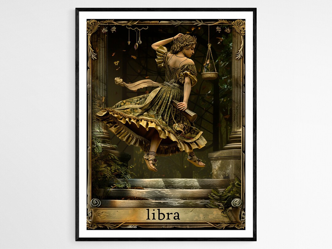 Libra Zodiac Sign Art Print, Elegant Astrological Wall Decor, Perfect ...