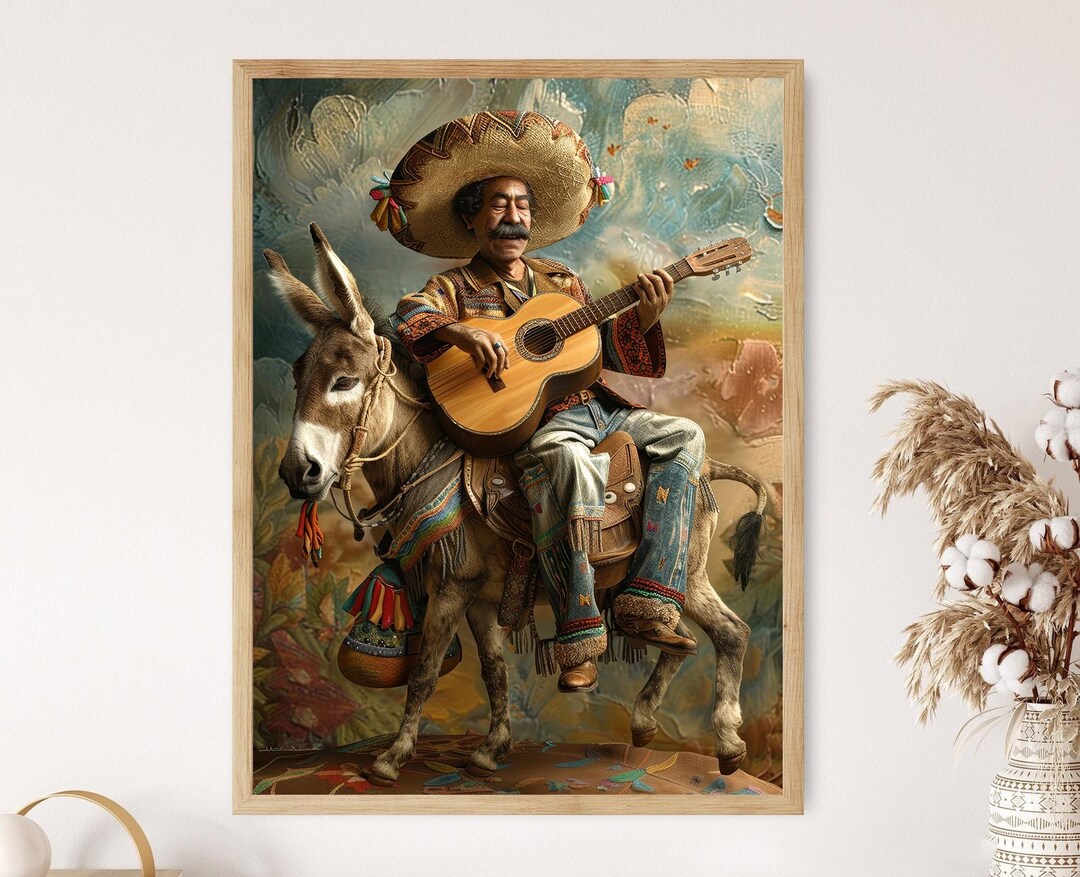 Funny Mexican Mariachi Poster, Vibrant Wall Art for Home Decor, Music ...