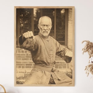 Vintage Wing Chun Poster: Cantonese Kung Fu Master, Shaolin School Art ...