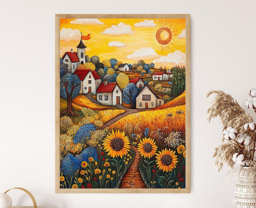 Polish Naive Art Print: Vibrant Poland Folklore Wall Decor - Etsy