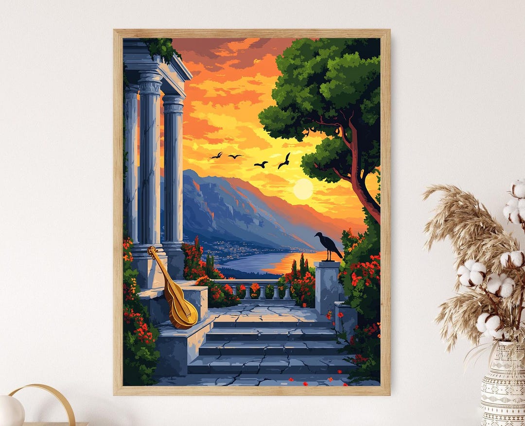 Apollo’s Garden Terrace on Mount Olympus With Lyre and Sunset View ...