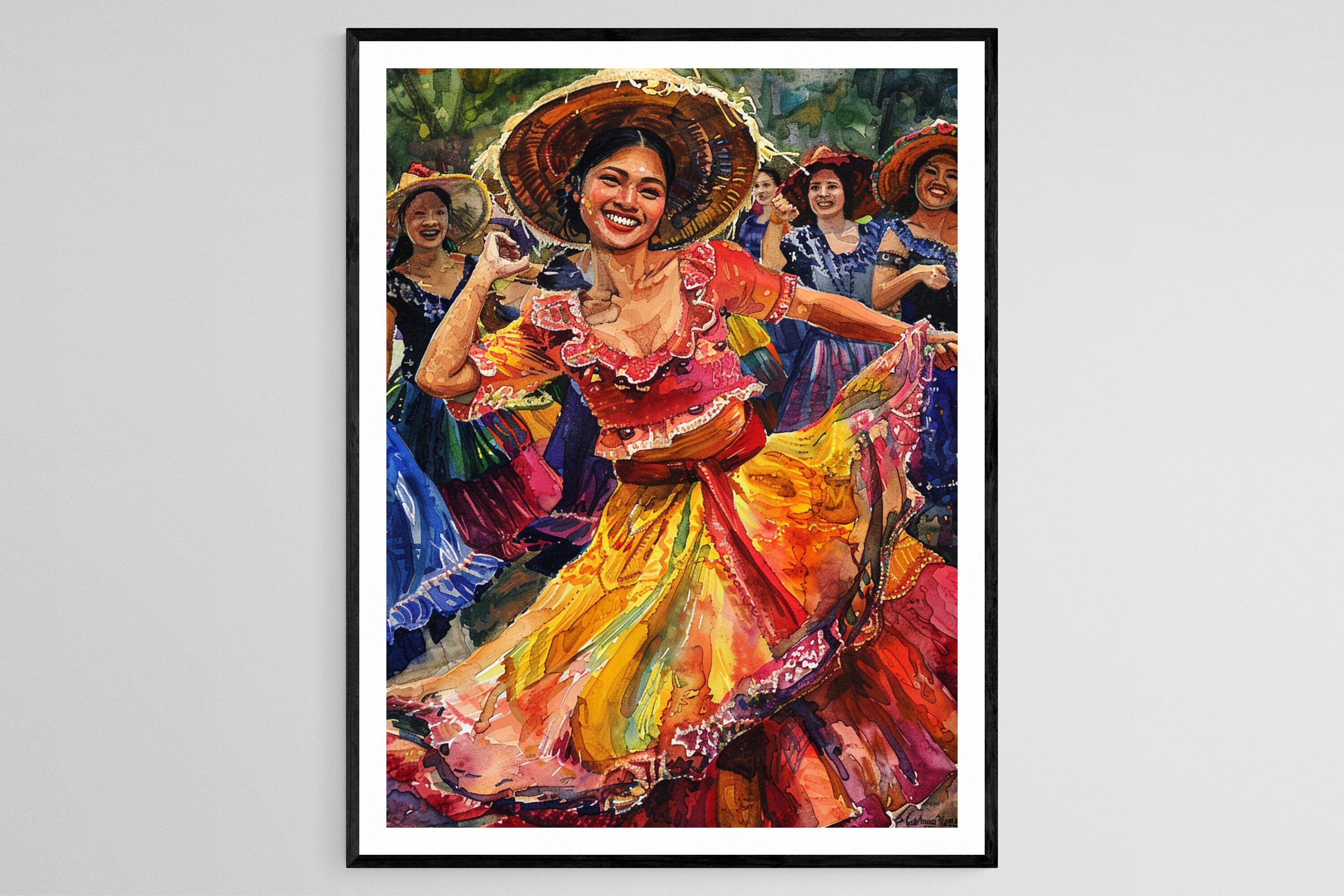 Filipino Dance Festival Wall Art, Vibrant Dance Celebration Print ...