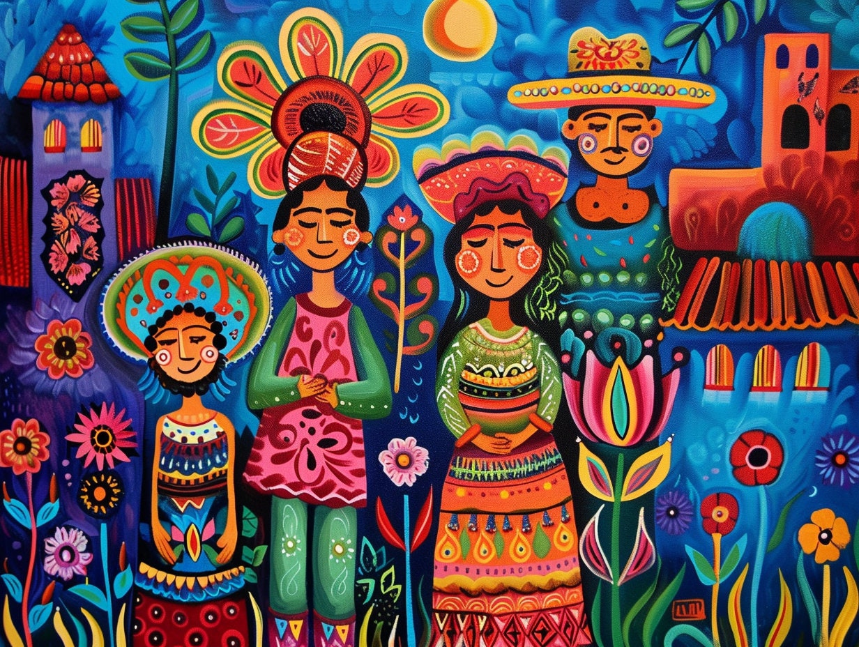 Mexican Folk Art Print Folklore Poster - Etsy