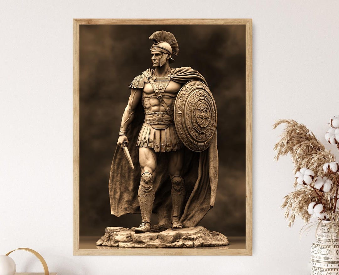 Julius Caesar Roman Art Print, Ancient Warrior Statue Poster, Classical ...