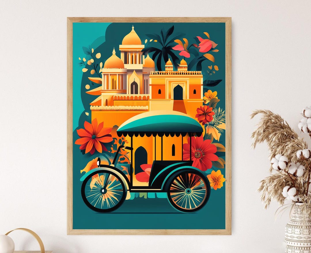 Indian Rickshaw Vector Print, Punjabi Wall Art - Etsy