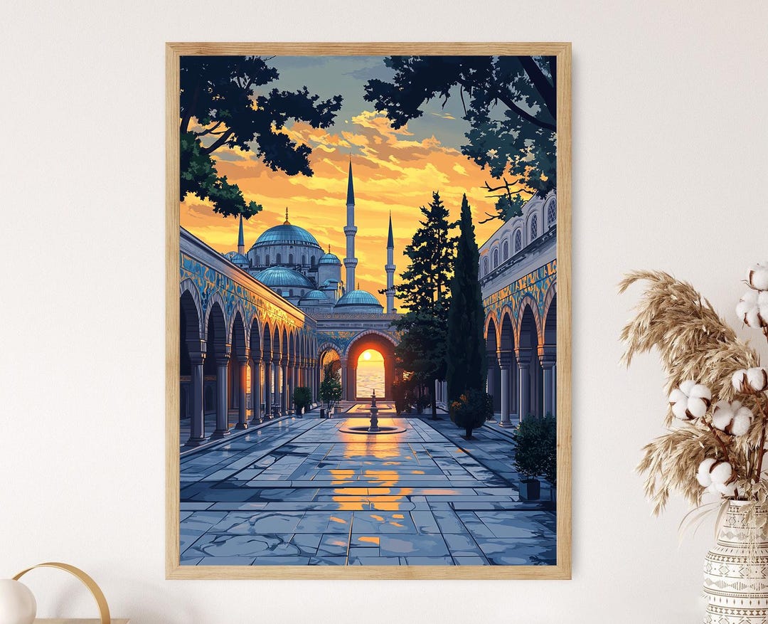 Topkapi Palace Courtyard Art Print, Ottoman Architecture, Turkish ...
