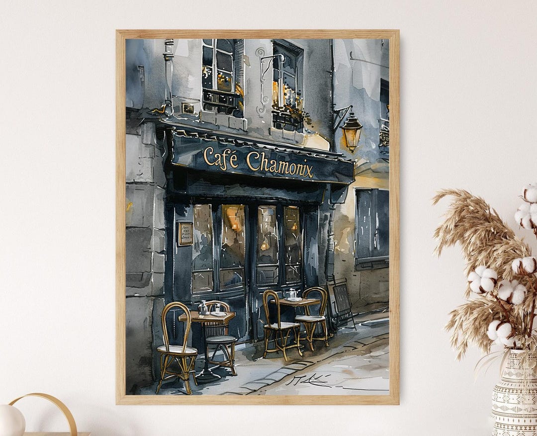 Chamonix Cafe Print, French Alps, Vintage Travel Poster - Etsy UK