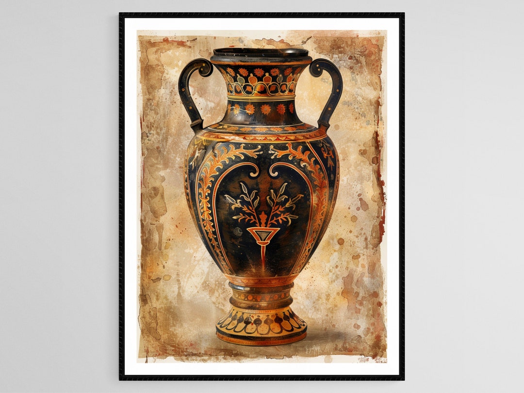 Etruscan Ceremonial Vase Art Print, Historical Pottery Design - Etsy