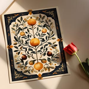 Lebanese Tile Pattern Illustration, Vintage Kitchen Art Print ...