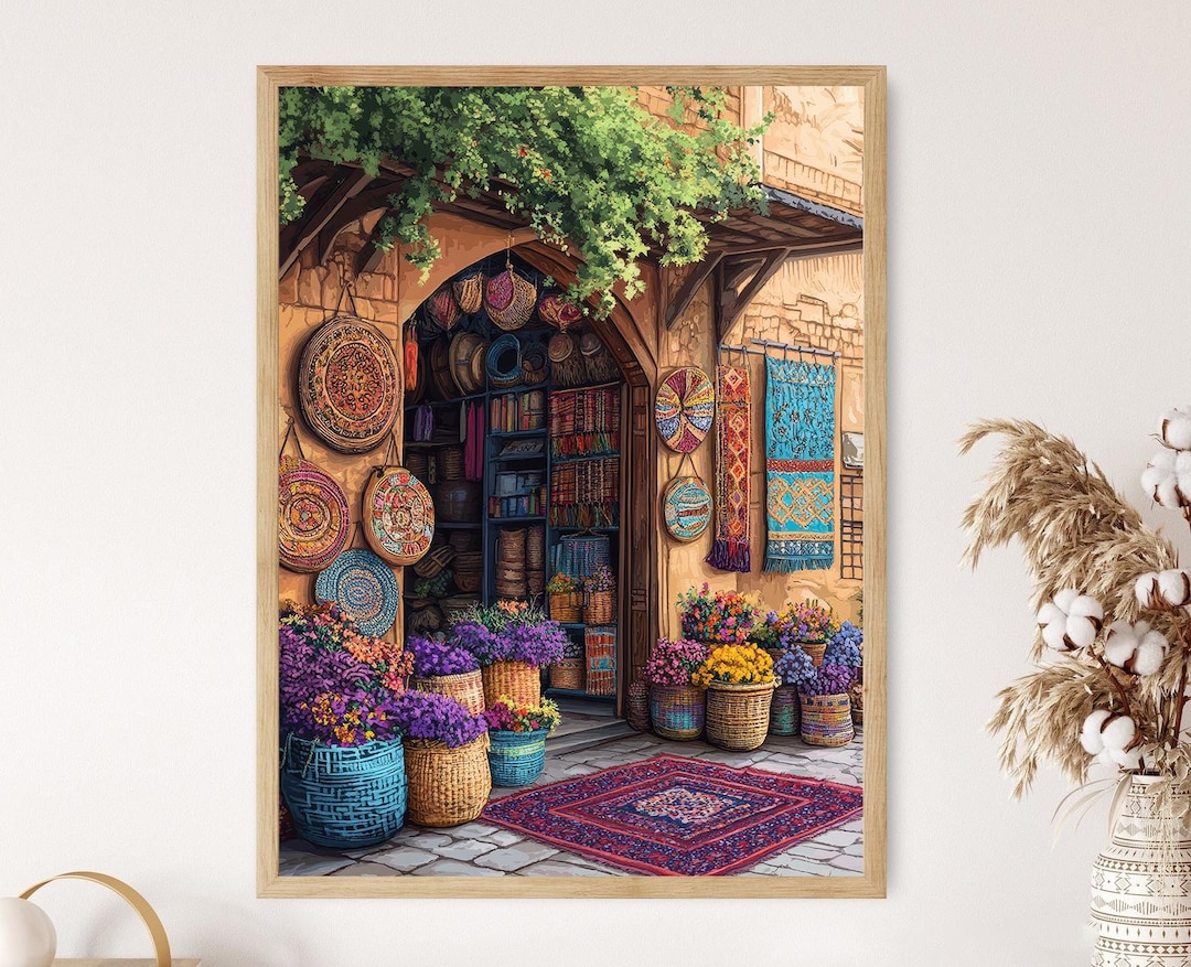 Handwoven Baskets Art Print, Iranian Market Scene - Etsy