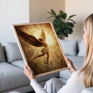 Icarus Falling Art Print, Greek Mythology Wall Art, Tragic Hero Icarus ...