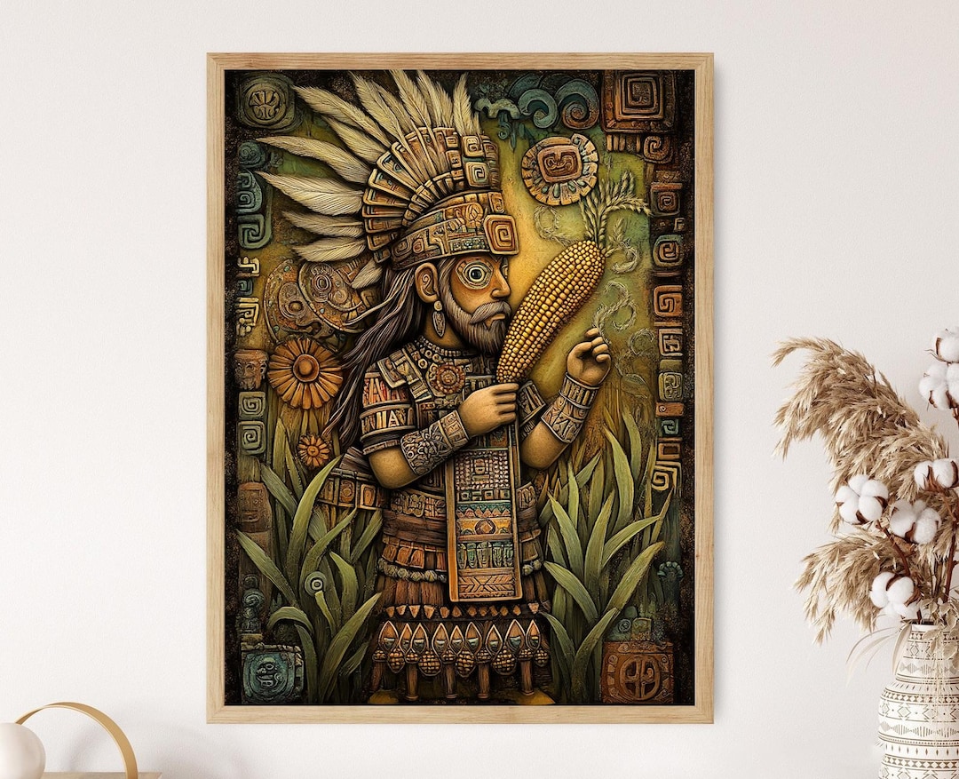 Centeotl Art Print, Aztec God of Maize and Fertility - Etsy