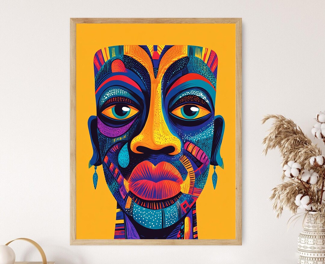 Yoruba Mask Art Print, Traditional Nigerian Heritage - Etsy