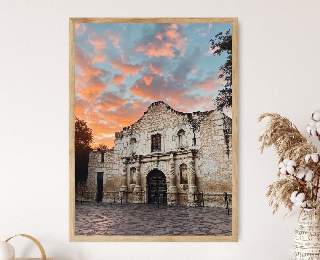 The Alamo Art Print, Historic Texas Landmark, San Antonio Scene - Etsy