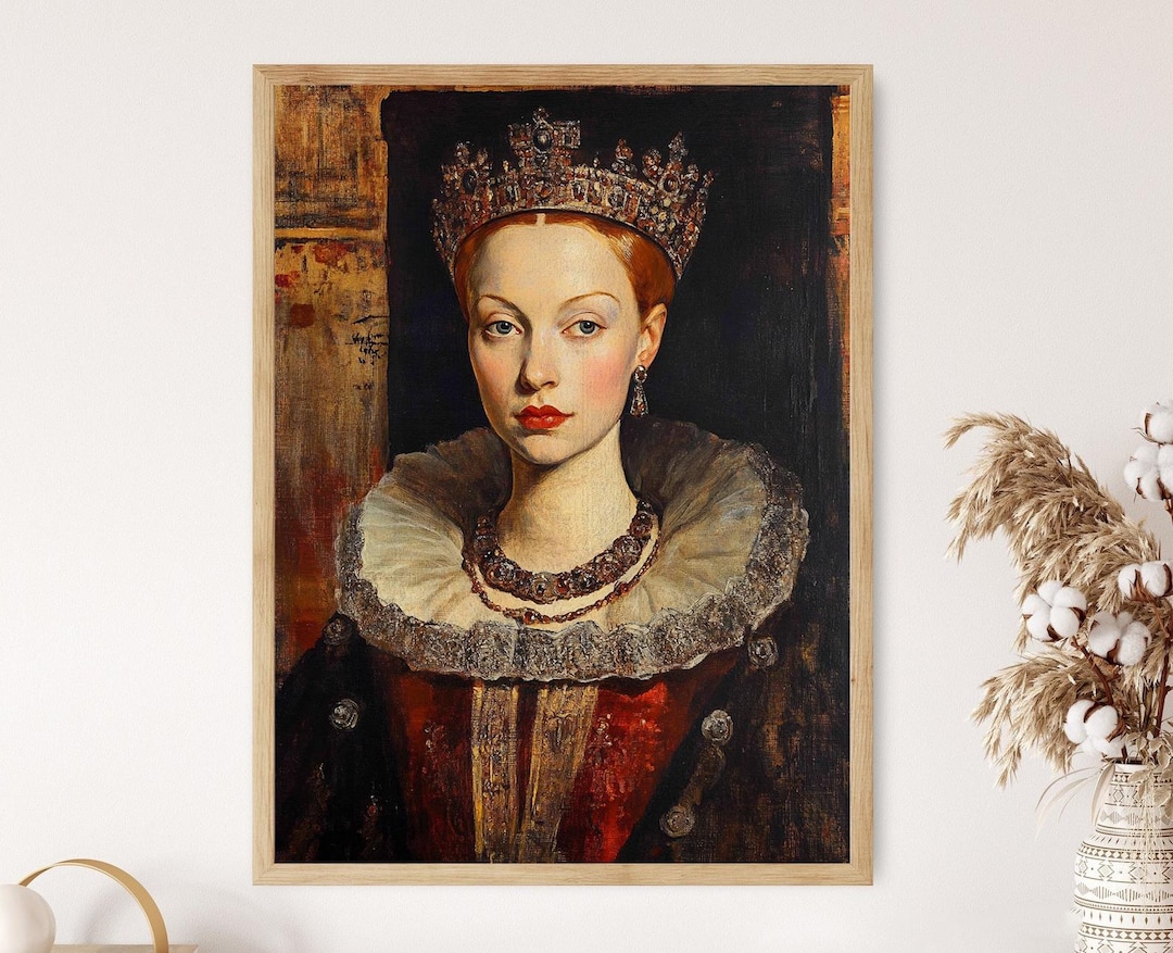 Catherine Parr Art Print: Tudor Queen Portrait, Renaissance Style - Etsy