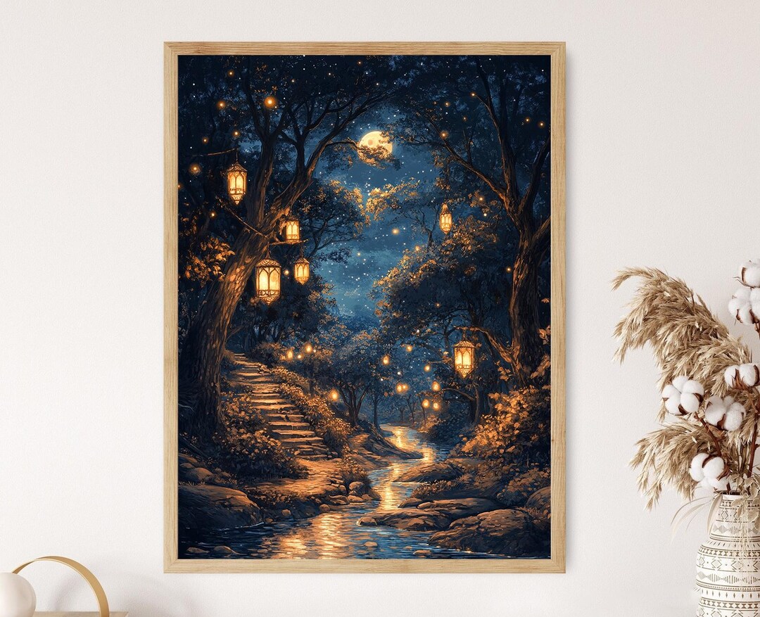 Lothlórien by Moonlight, Elven Forest Realm, Middle-earth Fantasy Art ...