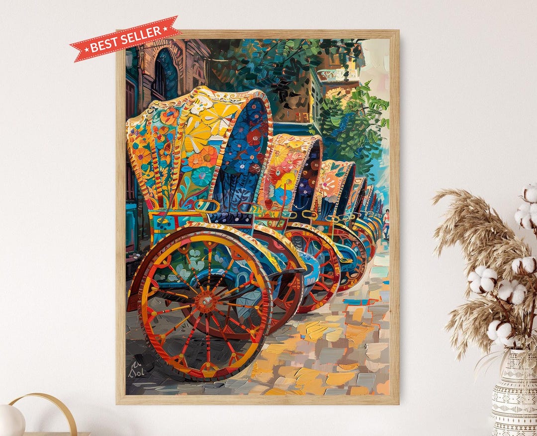 Bangladesh Rickshaw Art Print, Vibrant Street Life - Etsy
