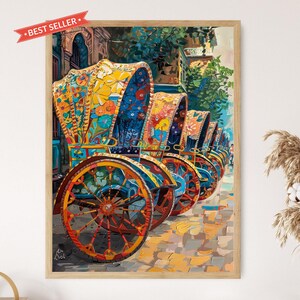 Bangladesh Rickshaw Art Print, Vibrant Street Life - Etsy