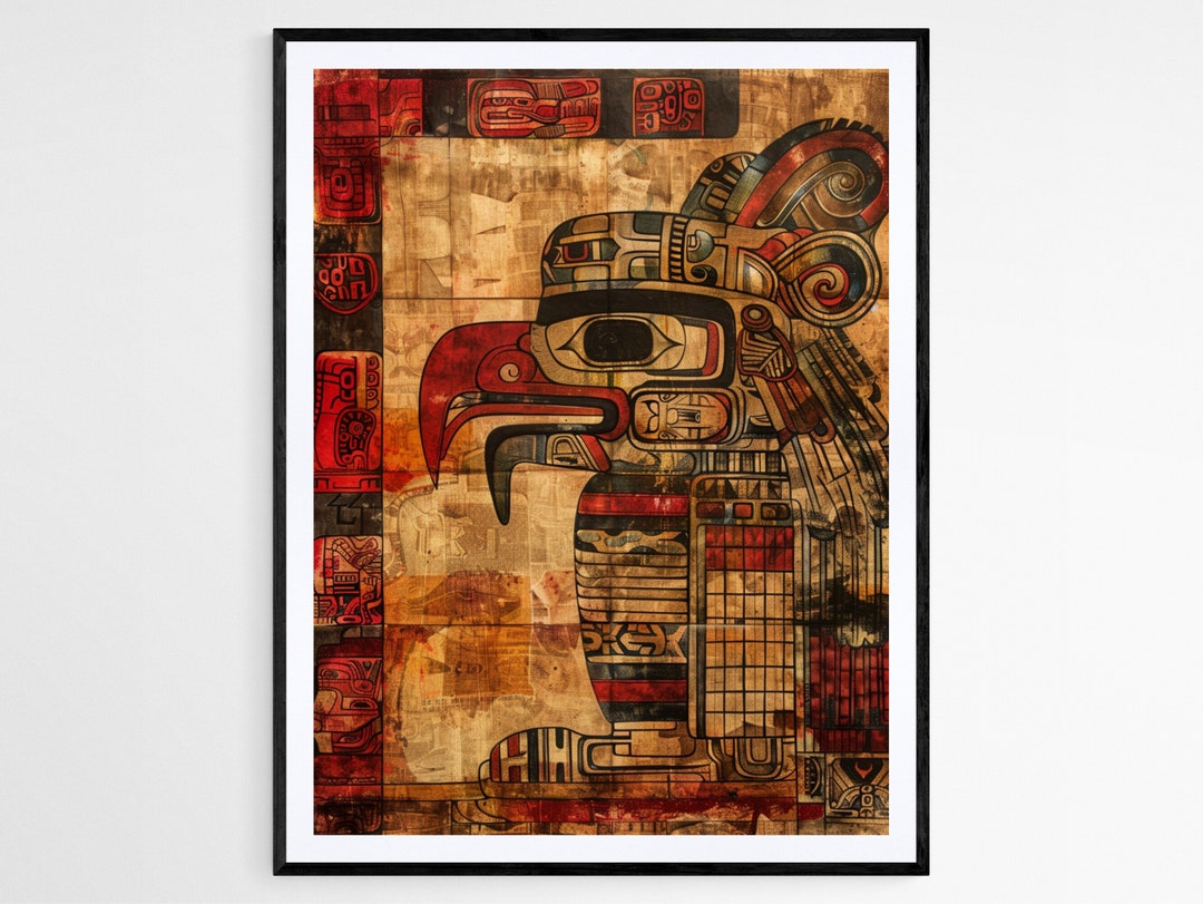 Mayan Hieroglyphic Print - Beautiful Cultural History Wall Art for a ...
