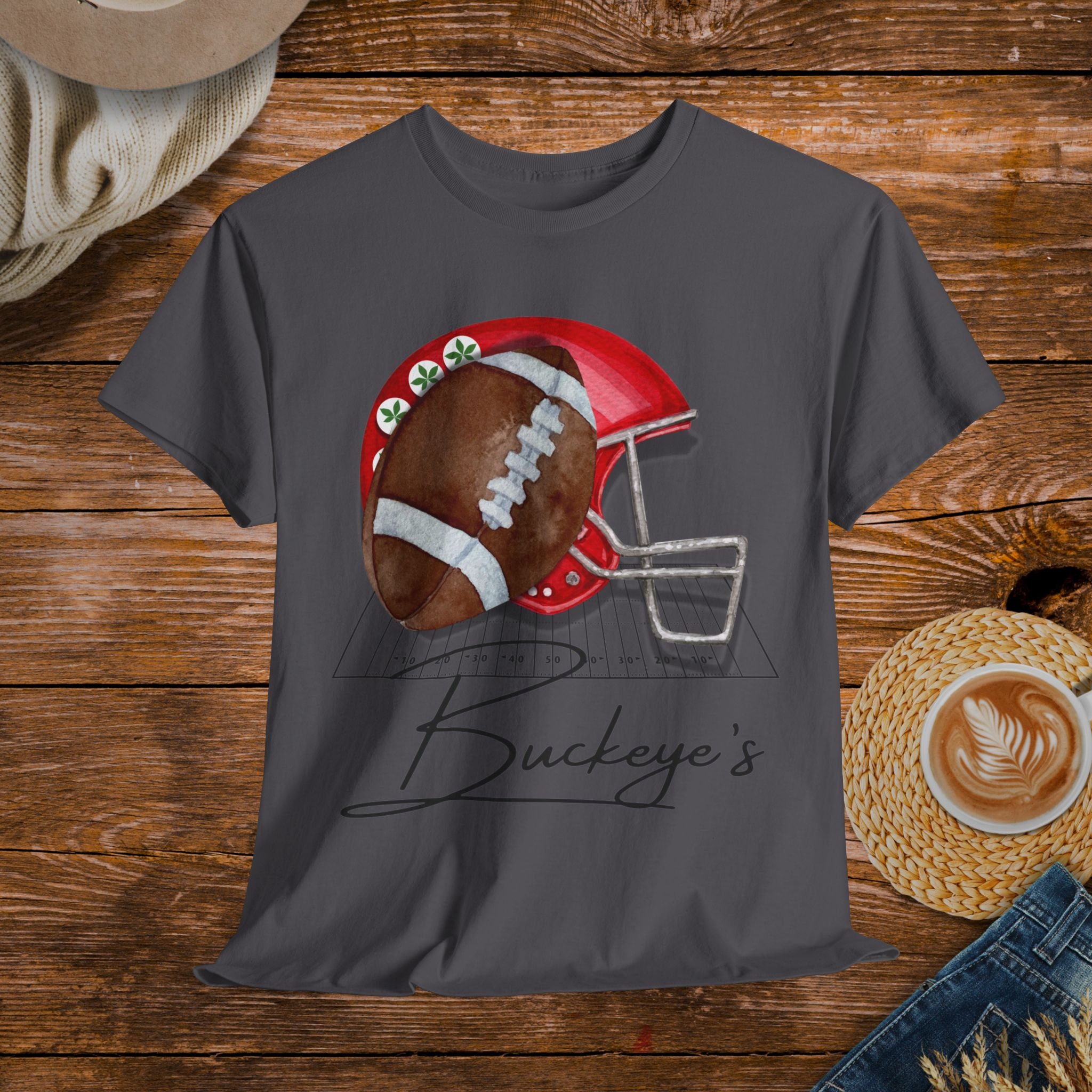 Buckeyes Football Watercolor T-shirt, Ohio State Buckeyes Apparel ...