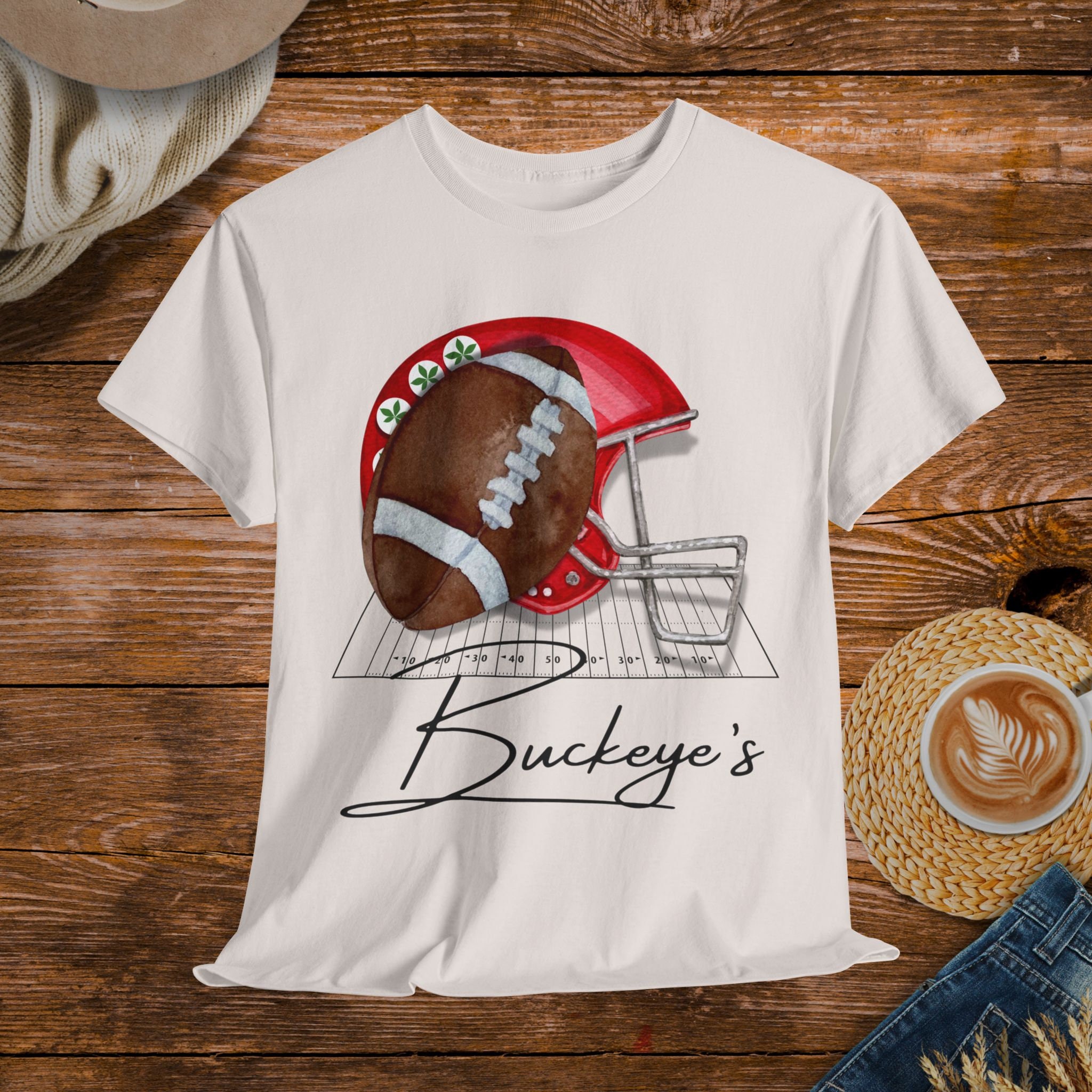 Buckeyes Football Watercolor T-shirt, Ohio State Buckeyes Apparel ...