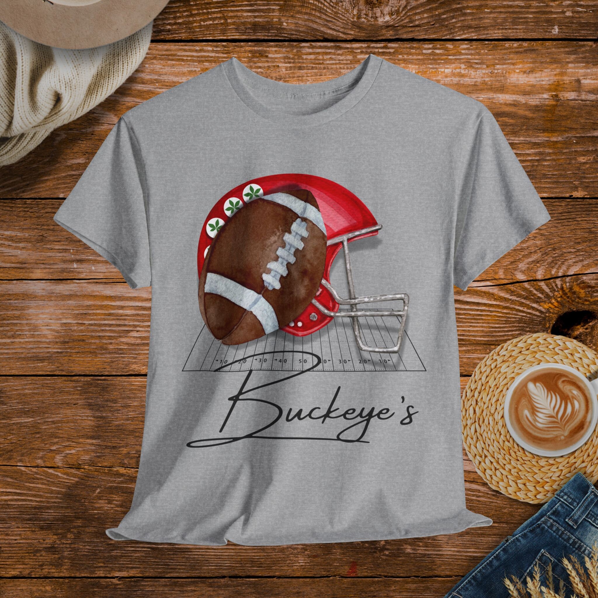 Buckeyes Football Watercolor T-shirt, Ohio State Buckeyes Apparel ...