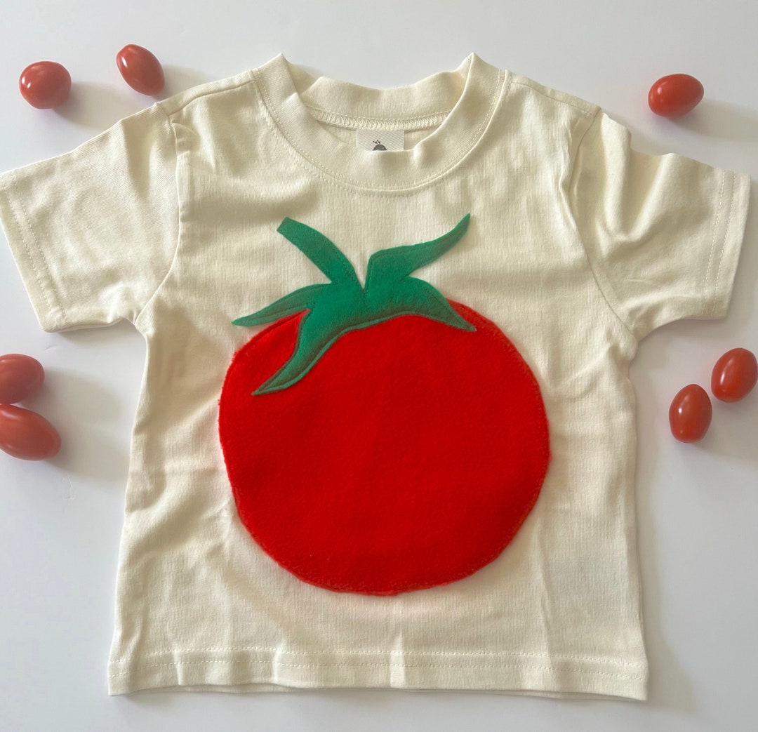 Tomato Tee-natural Cotton- Recycled Felt and Fleece Fabric-eat Your ...