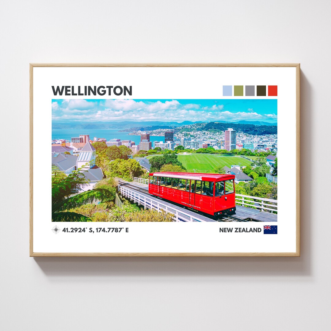 Wellington Travel Poster, New Zealand, Minimalist Wall Art, Travel Art ...