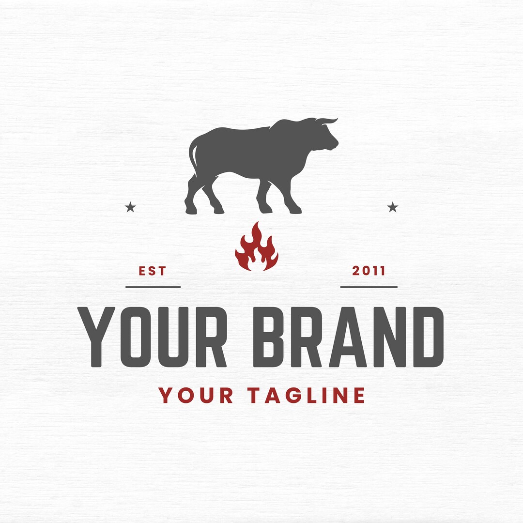 Cattle Farm Bull Logo, Vector Logo Design, Customizable Logo, Custom ...