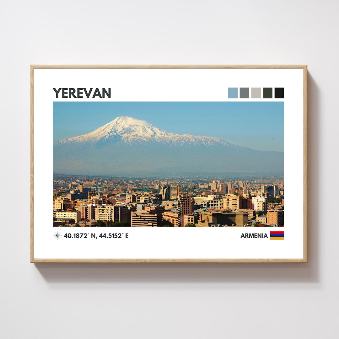 Yerevan Travel Poster, Armenia, Minimalist Wall Art, Travel Art Print ...