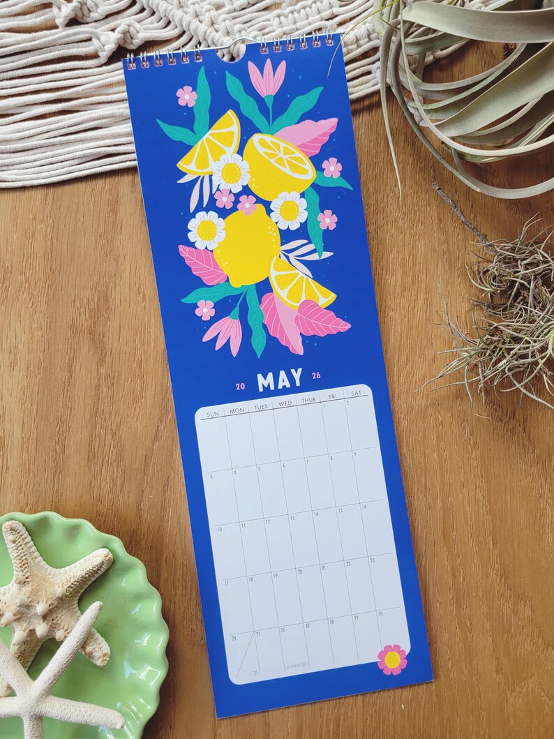 2026 Dolce De Vita Hand-drawn Calendar - Lemons, Shells, Cherries ...